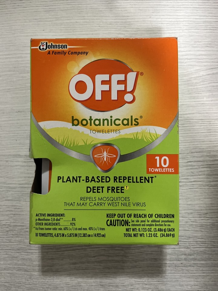 Off! Botanicals Towelettes Wipes Plant Natural Mosquito Bug Repellent ...
