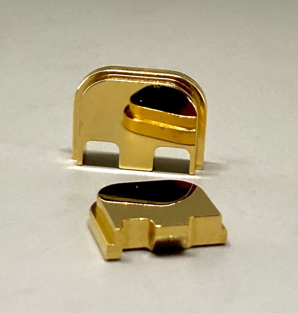 24k Gold Plated Blank Mirror Stainless Steel Back Plate For Glock Slide ...