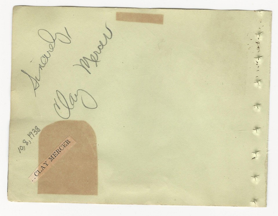Doris Kenyon & Clay Mercer Signed Autographed 1938 Album Page | eBay