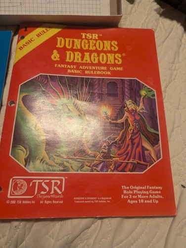 Original D&D Dungeons & Dragons Basic Pink Box Set 1979 TSR 1 Rules ...