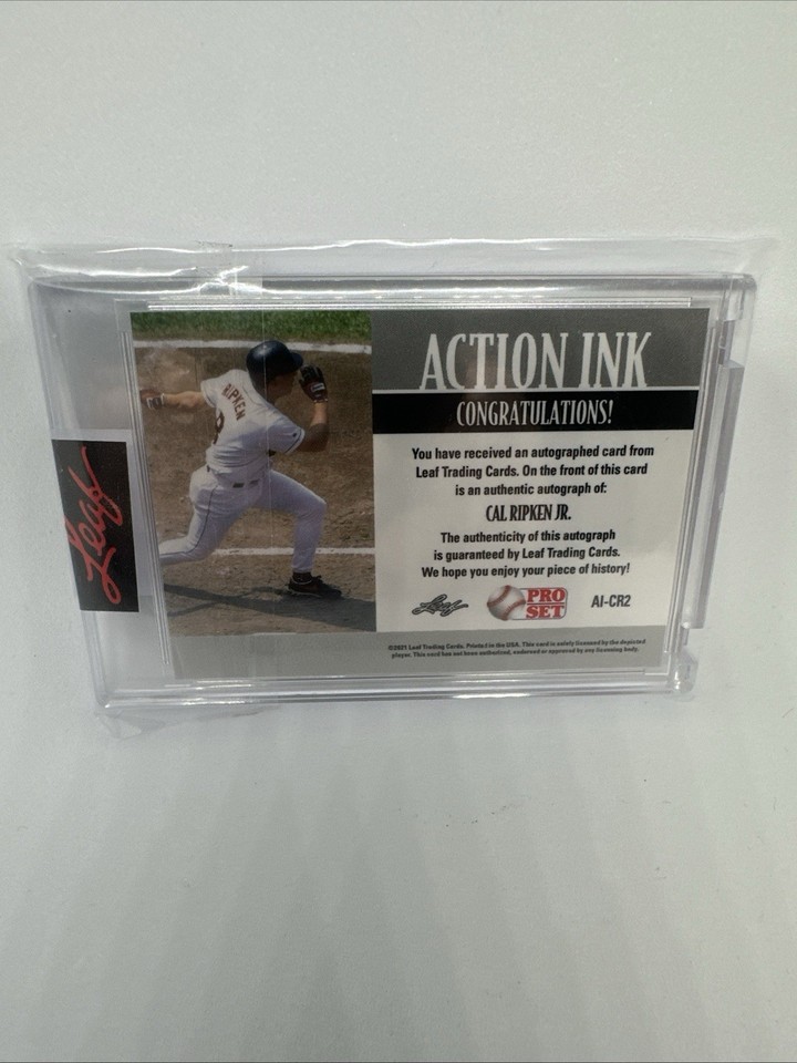 Cal Ripken Jr. AUTO 2021 Leaf Pro Set Sports Action Ink Red rare ...