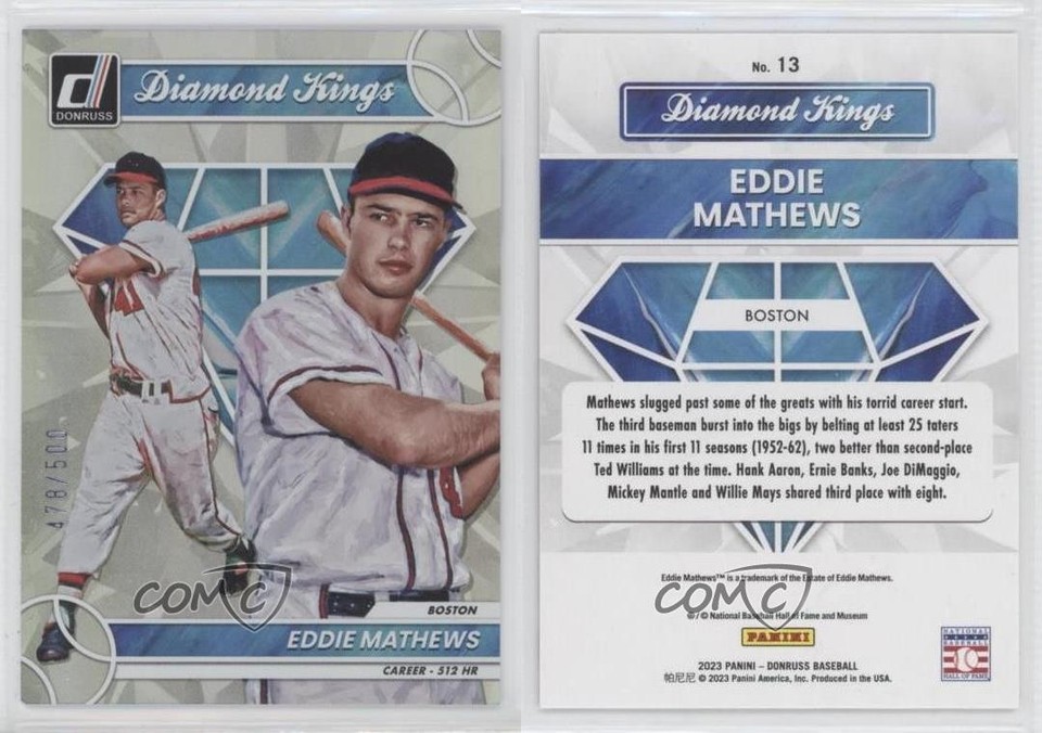 2023 Panini Donruss Diamond Kings Career Stat Line 478/500 Eddie ...