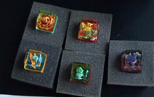 S-craft Keycaps Gengar, Pikachu, Charmander, Squirtle And Bulbasaur | eBay