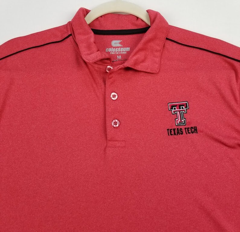 Texas Tech Polo Shirt Men’s Medium M Red Black Short Sleeves Stretch ...