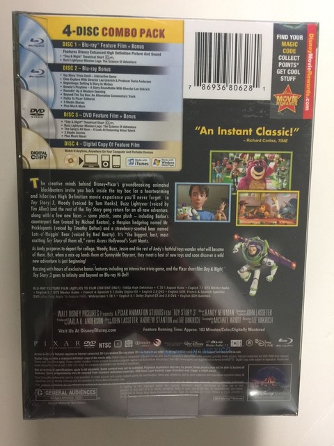 Toy Story 3 Blu-ray DVD Talking Buzz Lightyear Target RARE 4 Disc Combo ...