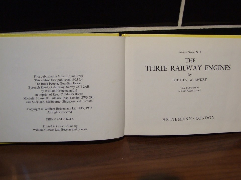 The Three Railway Engines – Railway Series No 1. – The Rev. W. Awdry ...