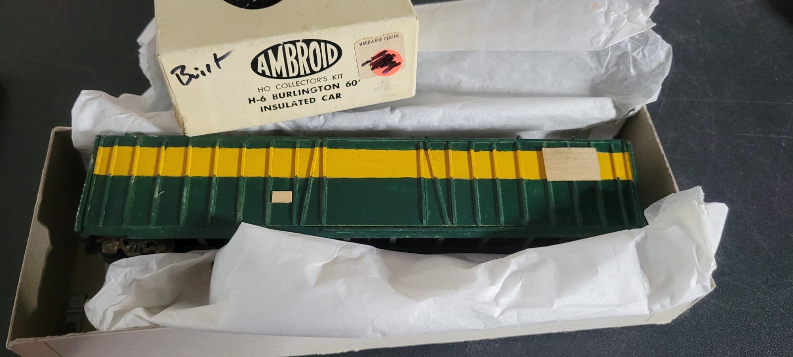 HO TRAIN KIT AMBROID BUILT H-6 BURLINGTON 60' INSULATED CAR | eBay