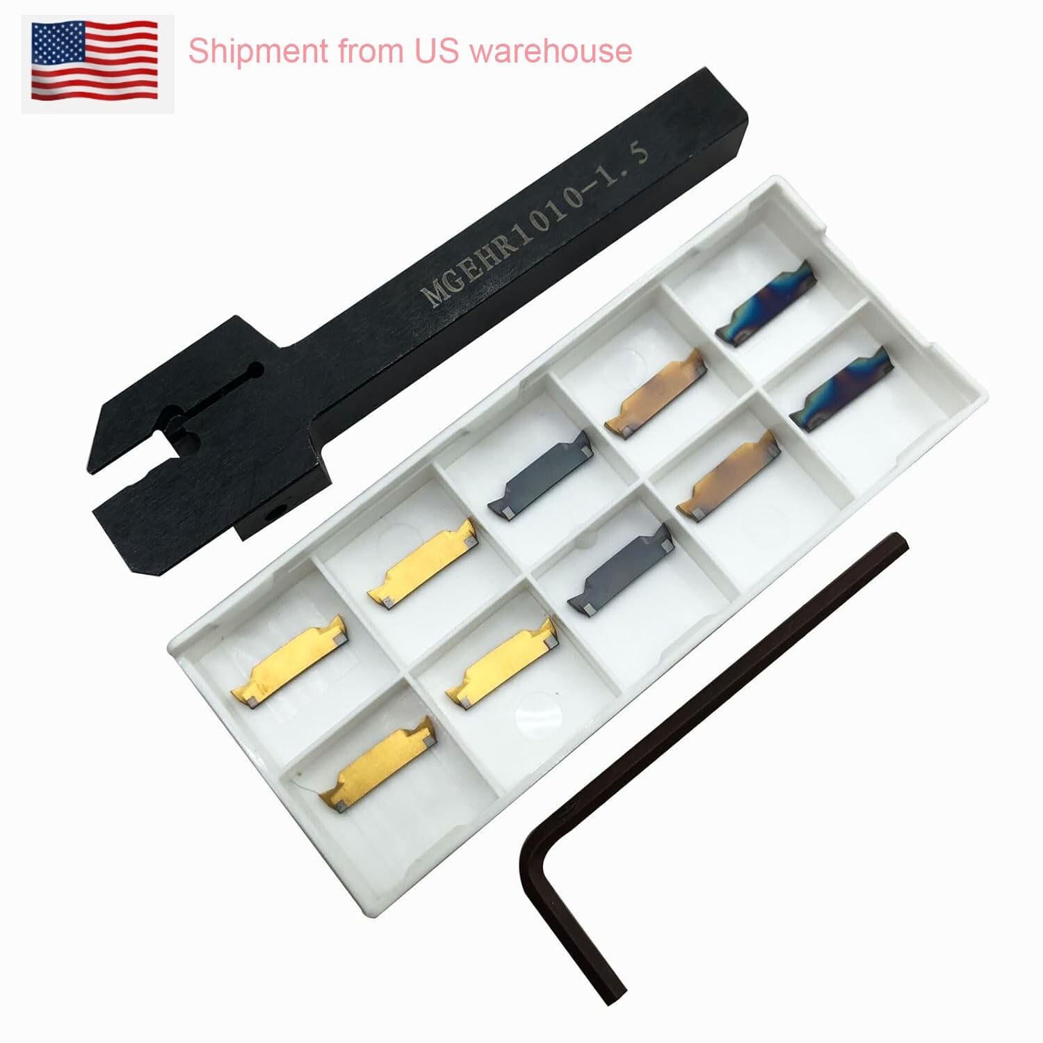 Lathe Cut-Off Grooving Parting Tool Holder+ 10pcs MGMN250 Insert Blades ...
