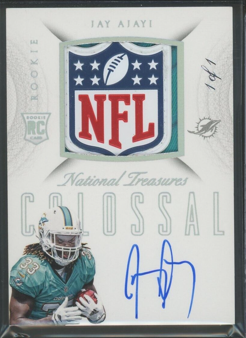 2015 Panini National Treasures Jay Ajayi NFL Shield Autograph Rookie RC ...