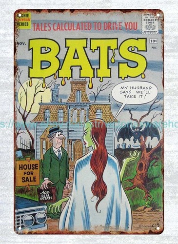 garage signs Tales Calculated To Drive You Bats 1961 comic metal tin ...