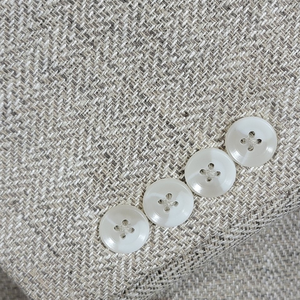 Stafford Men's Sport Coat Blazer Two Button Beige Herringbone 100% Silk ...