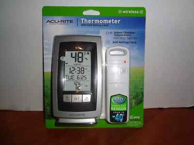 AcuRite Wireless Indoor Outdoor Digital Thermometer with High Low ...