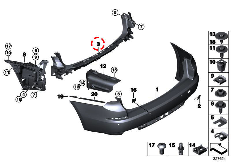 NEW BMW 5 F07 REAR CENTER GUIDE RAIL 51127331567 7331567 OEM NO DUTY TO ...