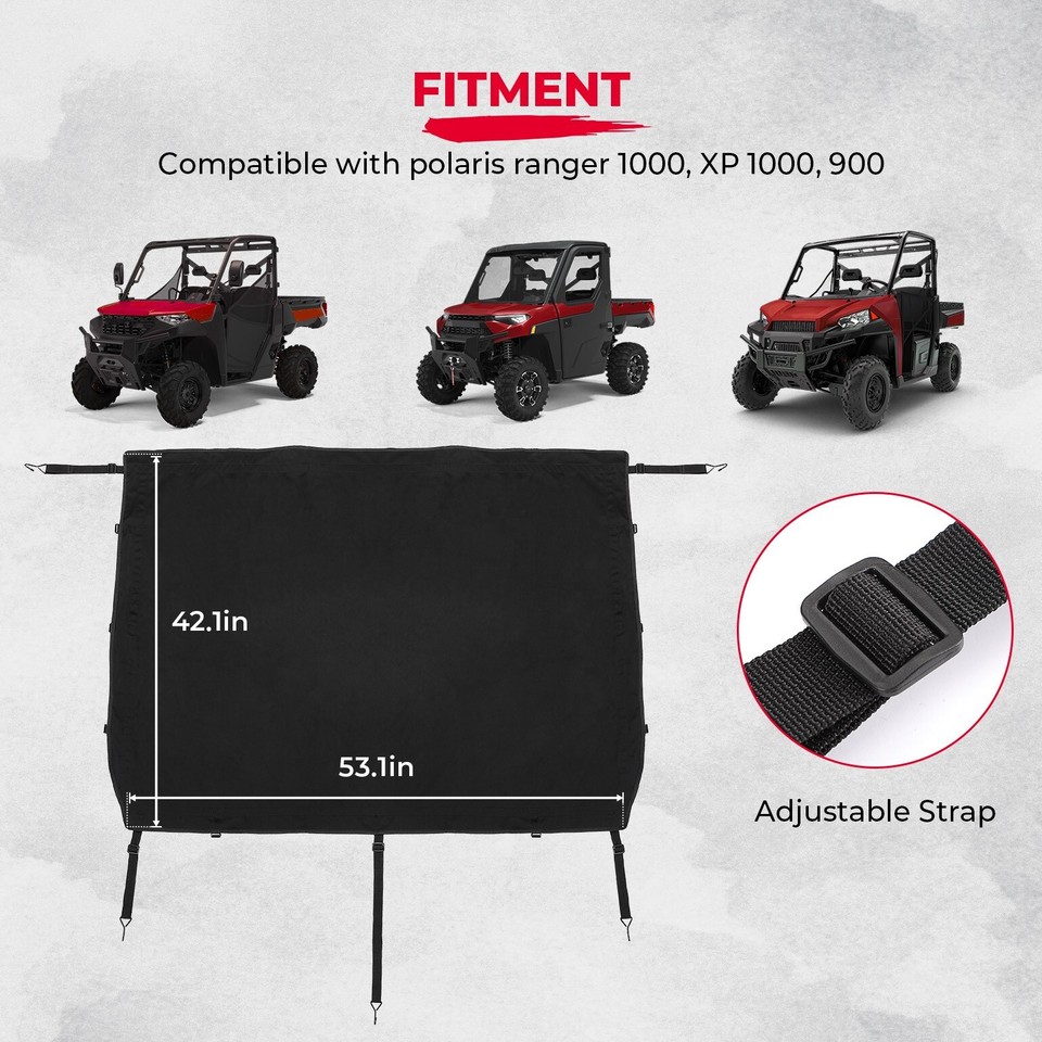 Soft Cargo Bed Cover Canvas Cover For 2017-2025 Polaris Ranger XP 1000 ...