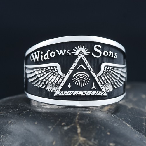 Widow's Sons Riders Bikers Freemasonry Masonic Sterling Silver Ring | eBay