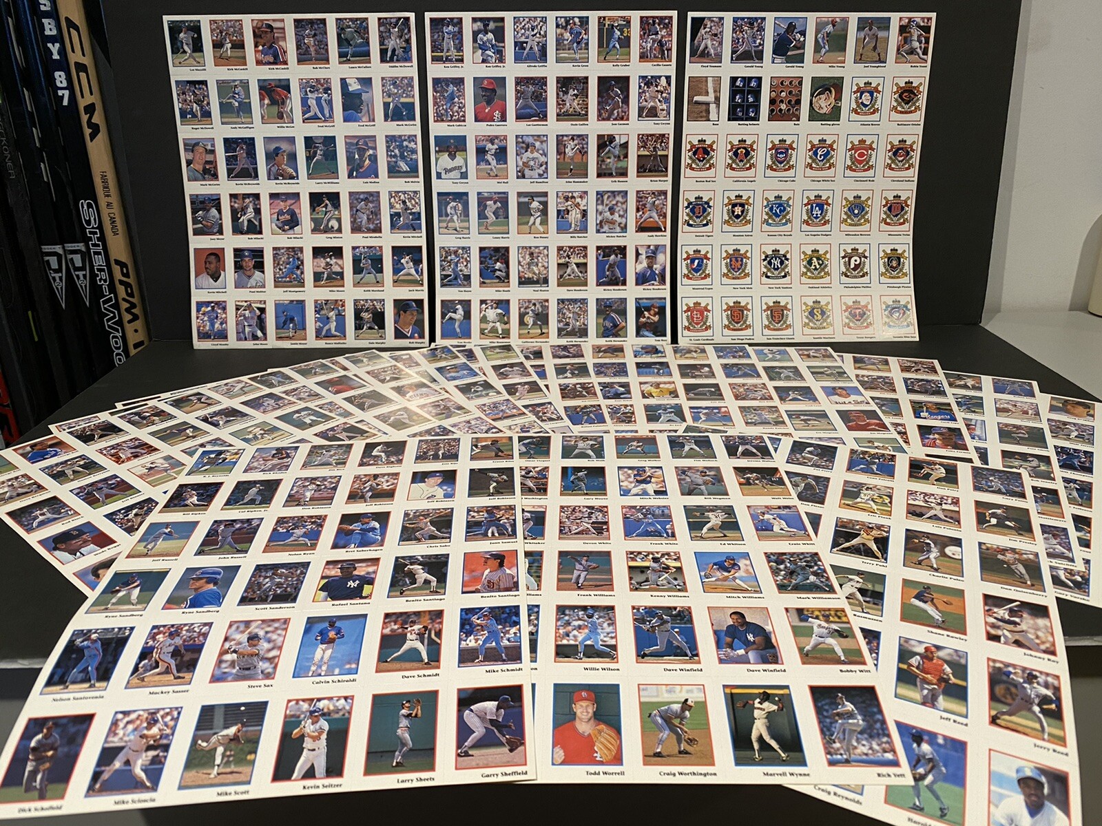 1990 Publications International Baseball Stickers Uncut Sheets Complete ...