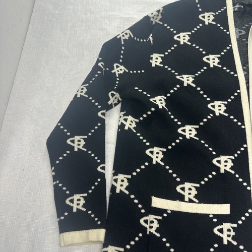 Romimona Sweater Women’s 2XL Black White Open Front Cardigan Hooded ...