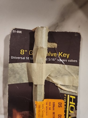 8" in. Square Gas Valve Key in Chrome Fire Place & Fire Pits 1/4" and 5 ...