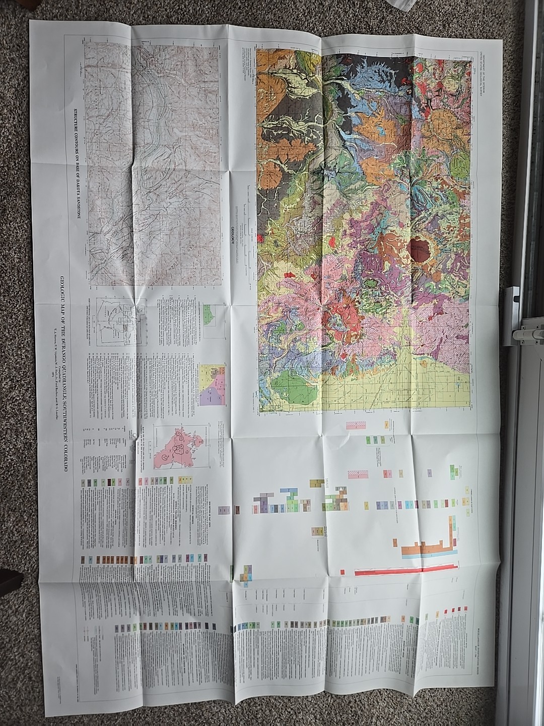 Vintage USGS Geologic Map, Durange Quadrangle, Colorado, 1:250,000 ...