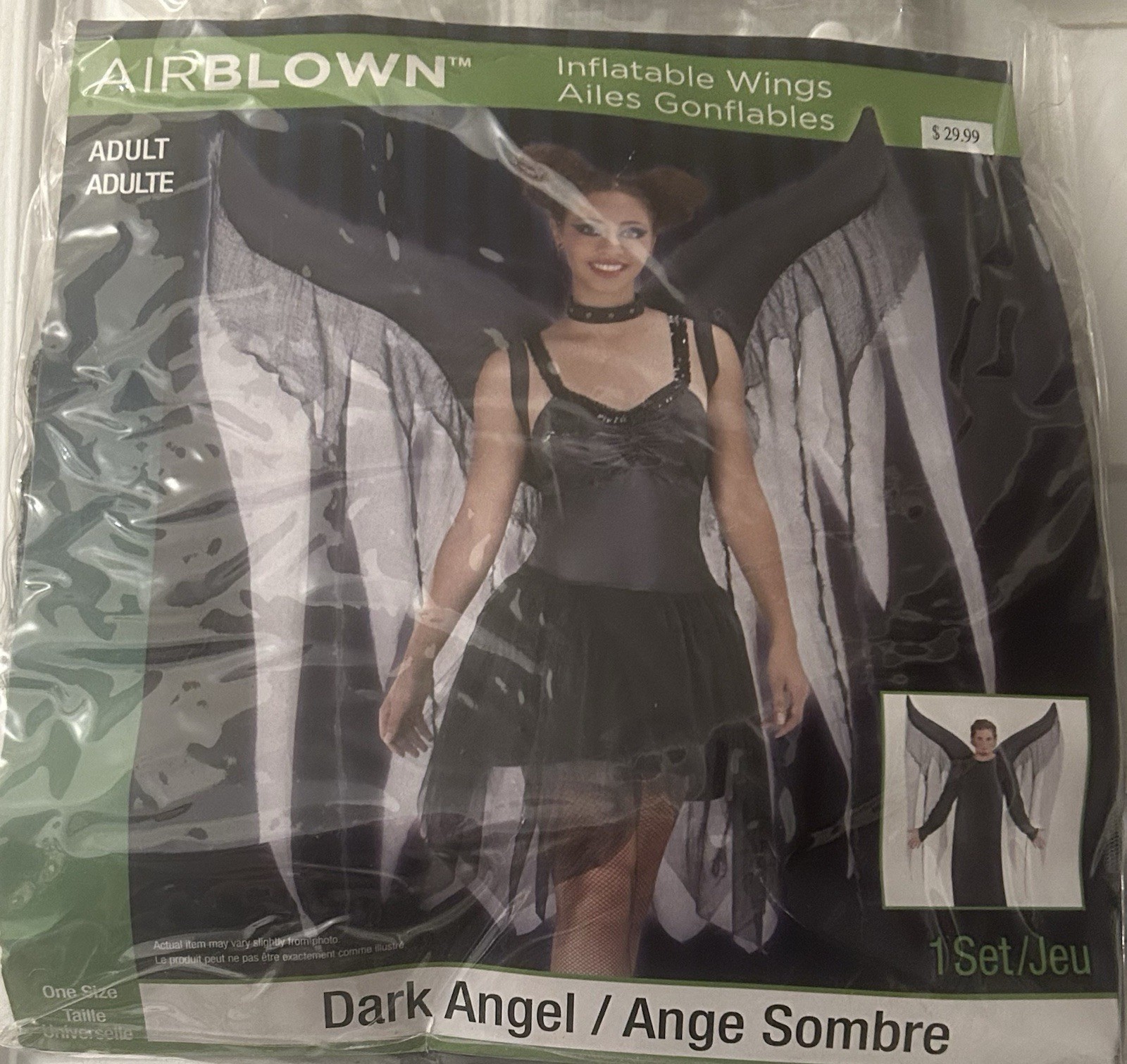 Adult Halloween Costume By Airblown Inflatable Dark Angel Wings. One ...