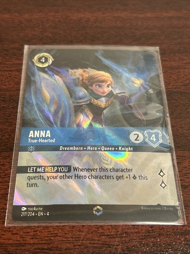 Disney Lorcana Enchanted Anna True-Hearted Card 217/204 Ursula’s Return ...