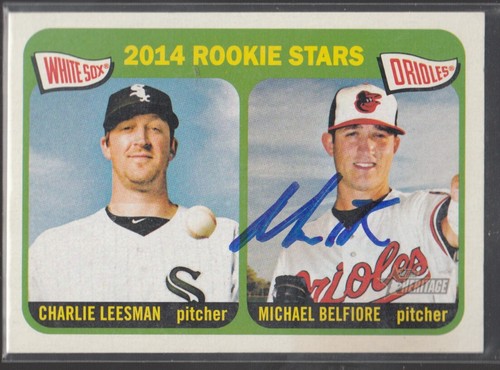 MIKE BELFIORE 2014 Topps Heritage #74 Orioles Rookie TTM/IP Signed ...