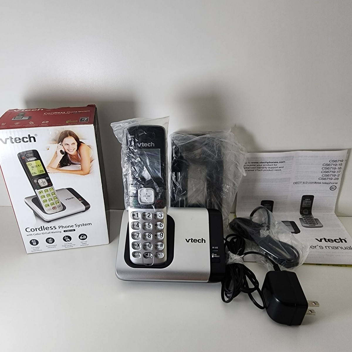 Vtech Two Handset Cordless Phone System Cs64192