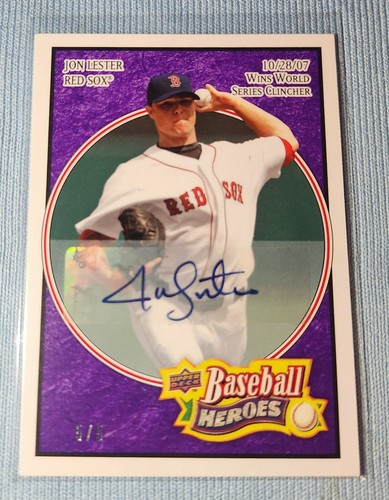 Jon Lester 2008 Upper Deck Baseball Heroes Autograph #/5 Purple SSP Red ...