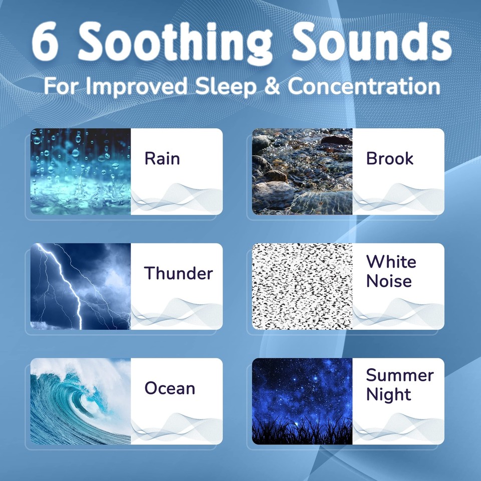 White Noise Rain Sound Machine for Sleeping, Baby Soother - Portable ...