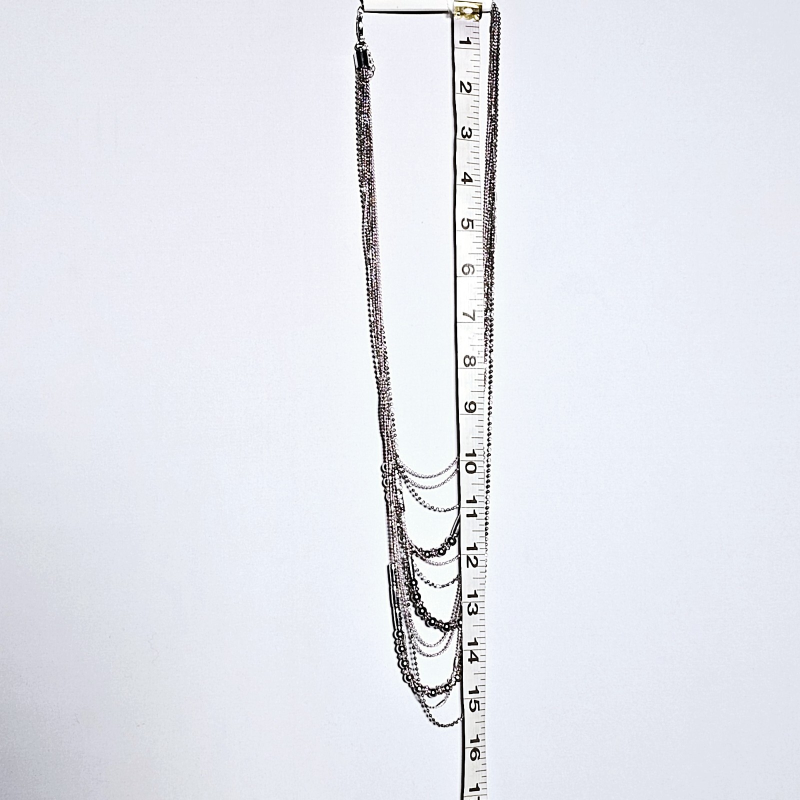 Catherines Silver Tone Multi Beaded Tiered Lobster Claw Closure ...