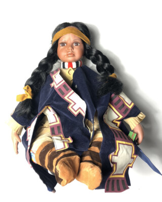 Timeless Ltd Collection Porcelain Native American Girl Doll 20” Sitting ...