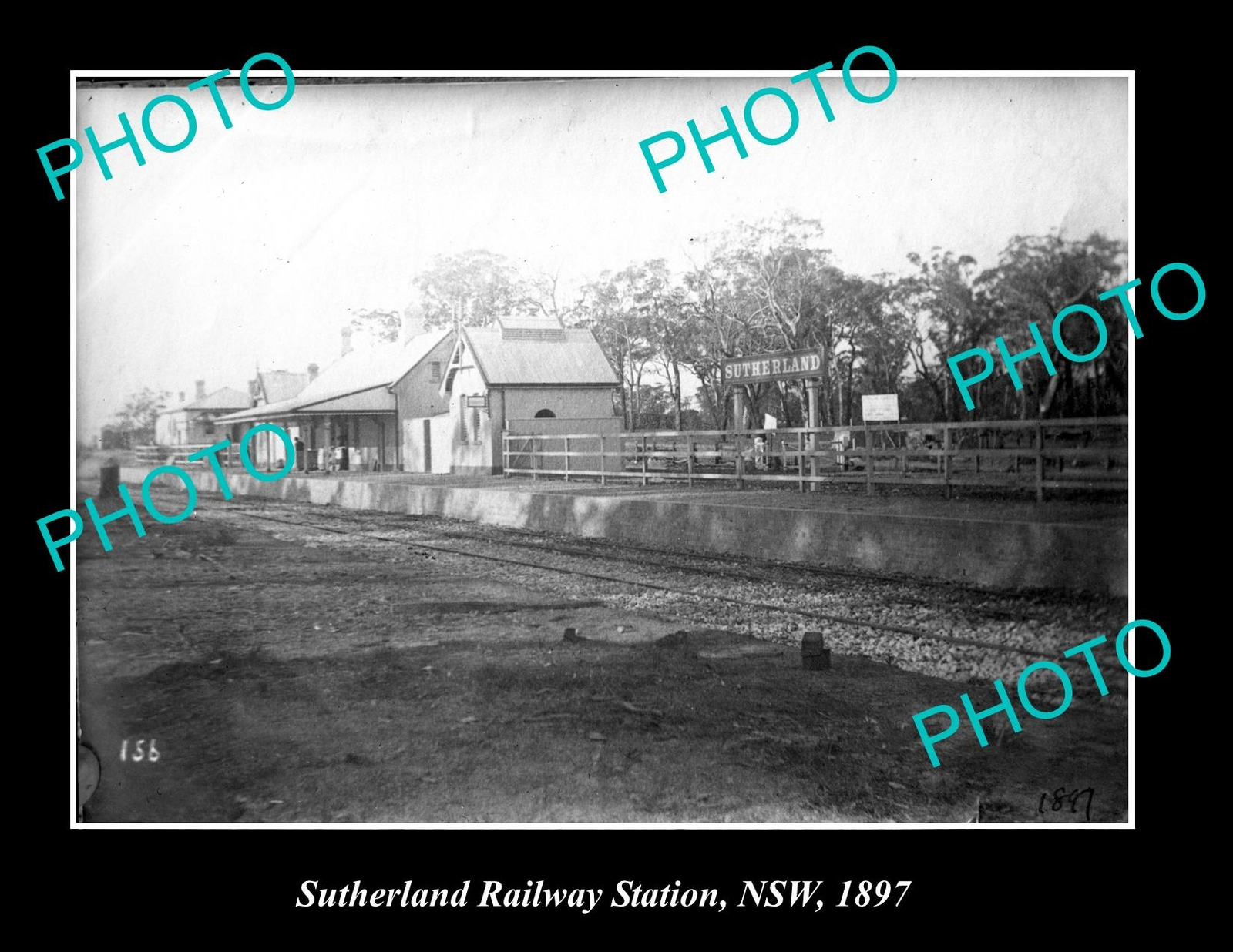 OLD 8x6 HISTORIC PHOTO OF SUTHERLAND RAILWAY STATION SYDNEY NSW c1900 ...