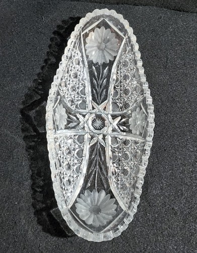 Antique/vintage ABP Cut Glass Isabella Pattern by Libbey Bread Tray ...