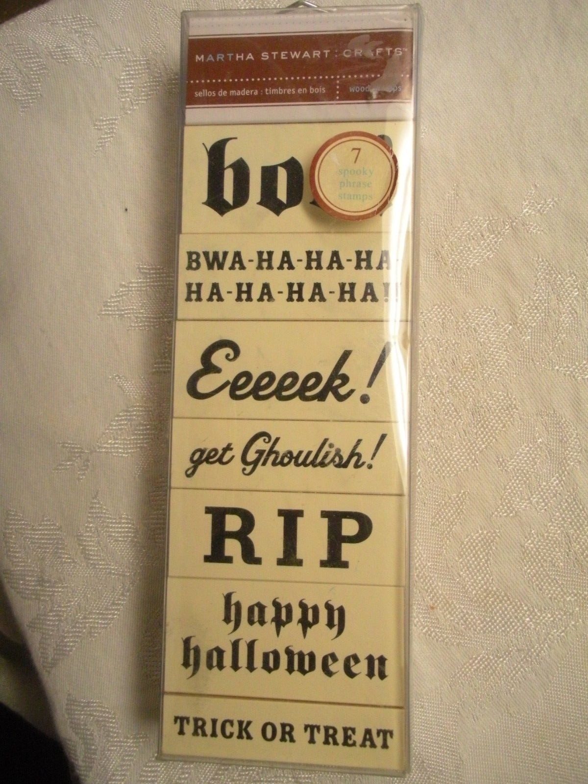 New Martha Stewart "Spooky Phrase" Happy Halloween Boo RIP 7 Wood ...