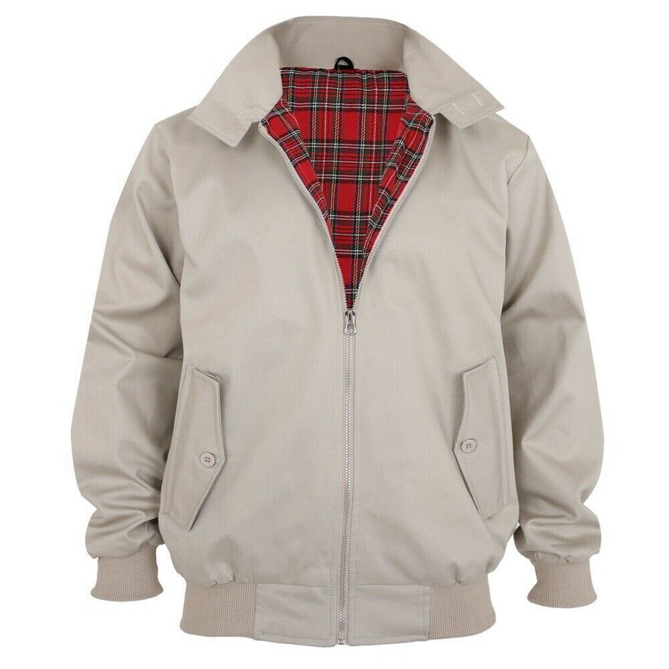 HARRINGTON JACKET MENS CLASSIC RETRO SCOOTER 1970'S VINTAGE BOMBER MOD ...