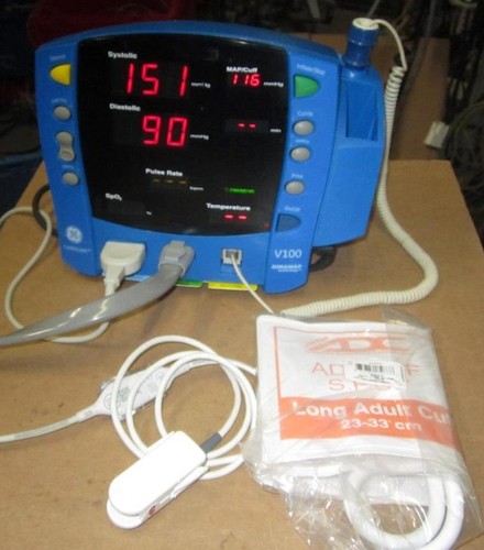 GE CareScape V100 Vital Signs Monitor Masimo SPO2 NIBP printer pole ...