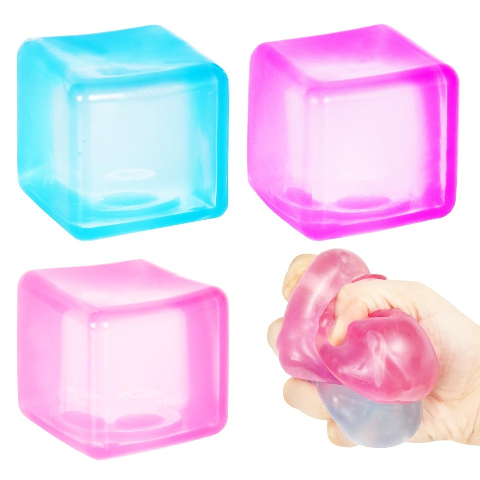 3Pack Ice Cube Stress Ball,Small Fidget Toys,Squishy Small-3Pack ...