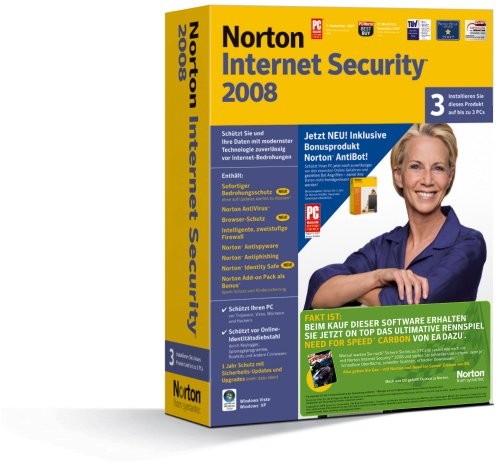 Norton Internet Security 2008 incl. Antibot (3 User) + NfS Carbon (PC ...
