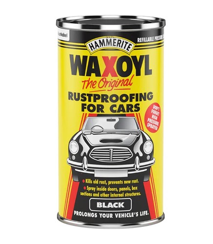 Hammerite Waxoyl Rustproofing Spray Treatment for Cars (Black) - 2.5L ...