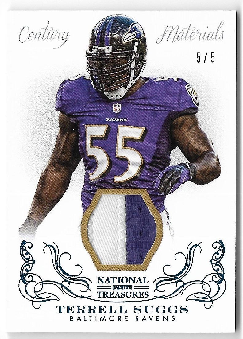 TERRELL SUGGS 2013 PANINI FLAWLESS GAME-WORN PATCH CARD #5/5! | eBay