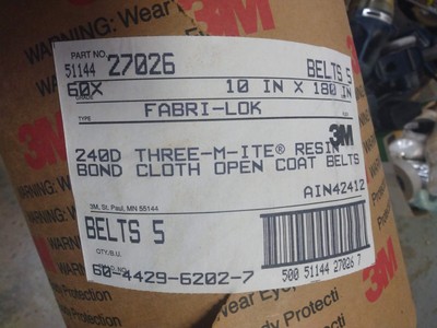 3M Sanding Belts 10" x 180" (box of 5) Three-M-ite Resin Bond | eBay