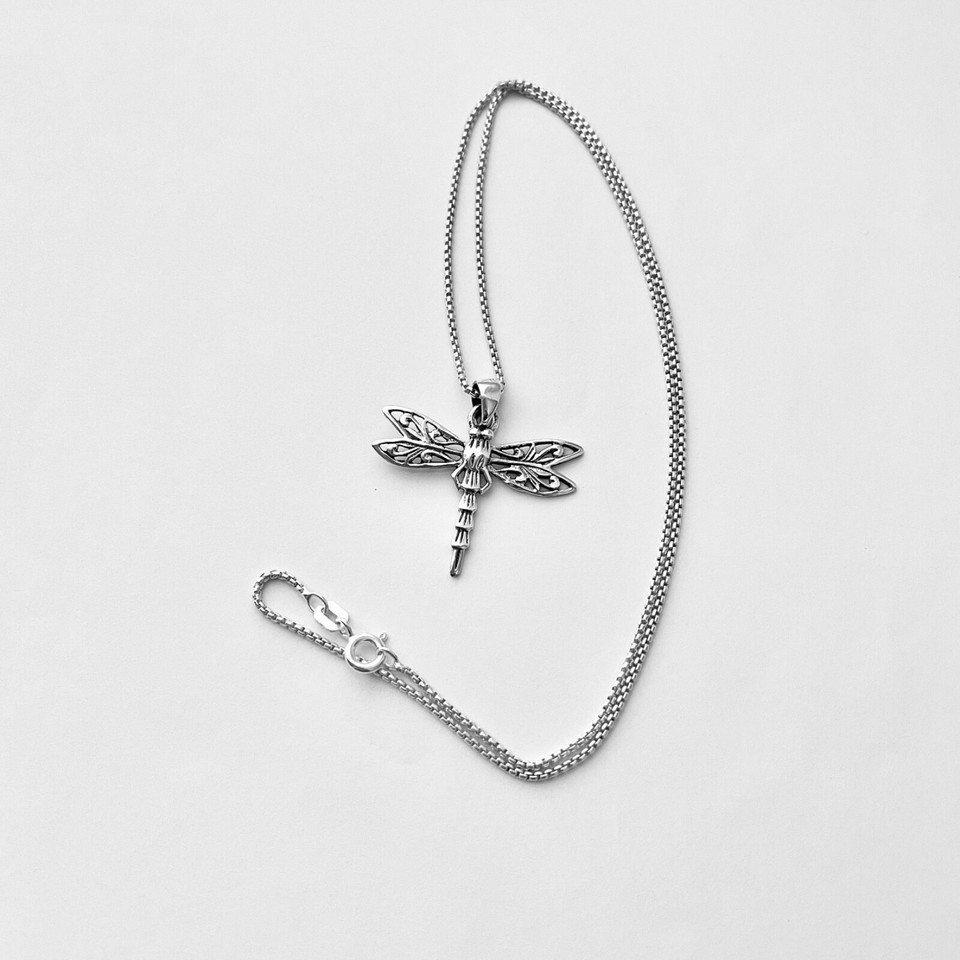 Sterling Silver Dragonfly Necklace, Silver Necklaces, Spirit Bug Chains ...
