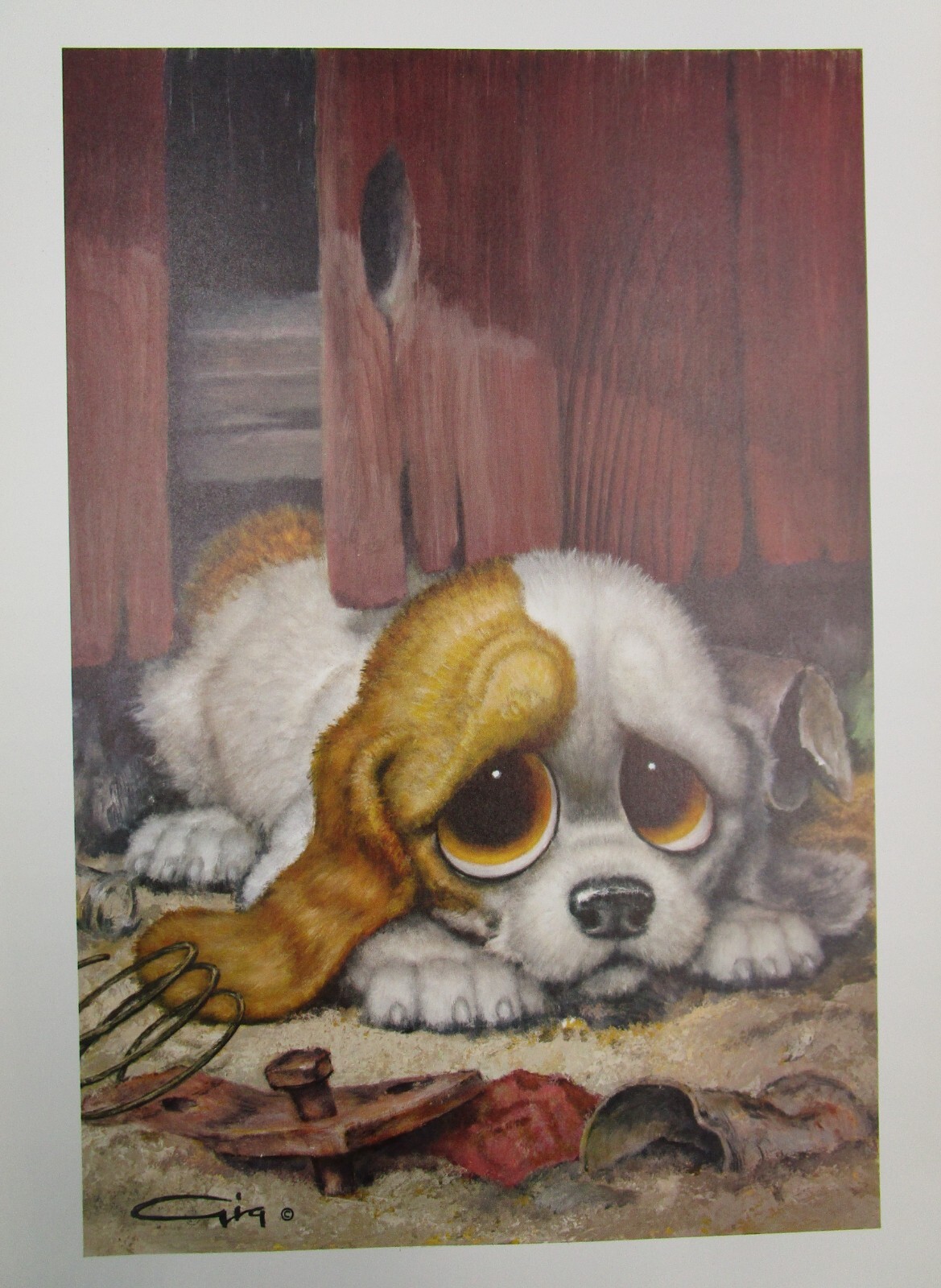 "PITY PUPPY" BIG-EYED PUPPY PRINT BY GIG - 8"X12" LITHO, 1966 -FREE ...