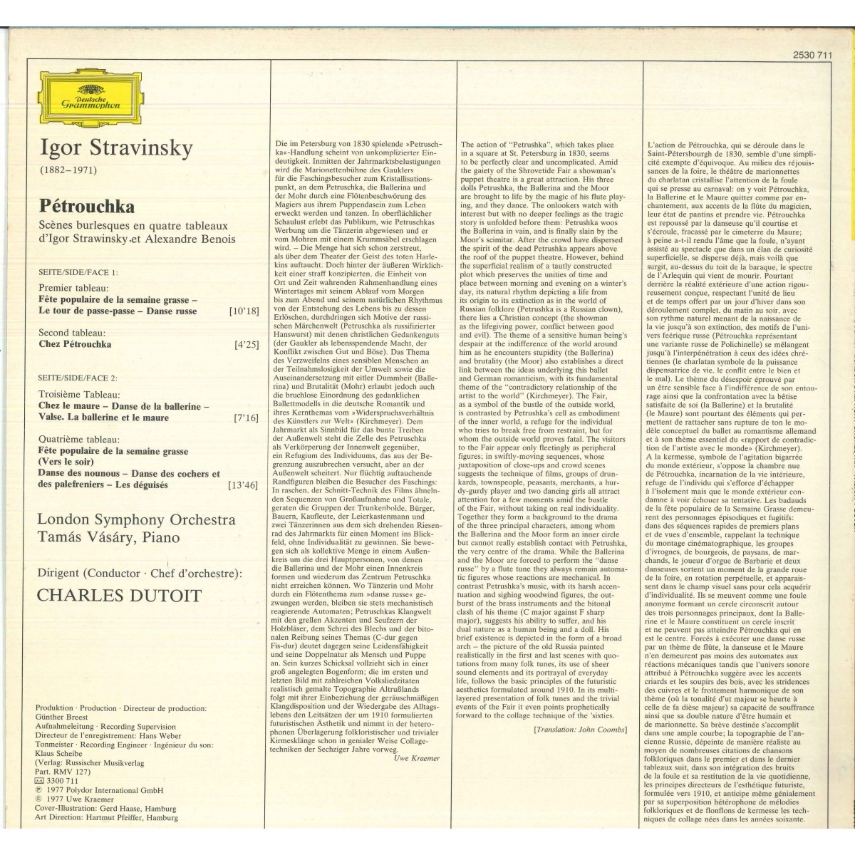 Stravinsky / Lndon Symphony Vasary Dutoit ‎Lp Vinile Petrouchka ...