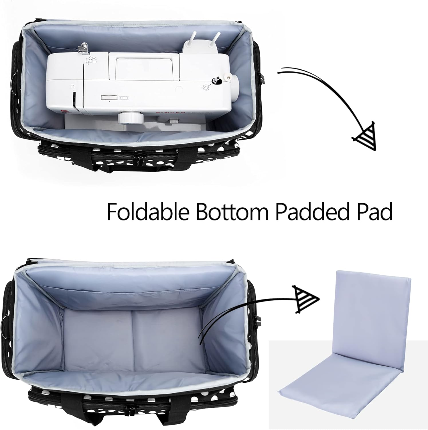 Sewing Machine Carrying Bag with Removable Padding Pad, Travel Case for ...
