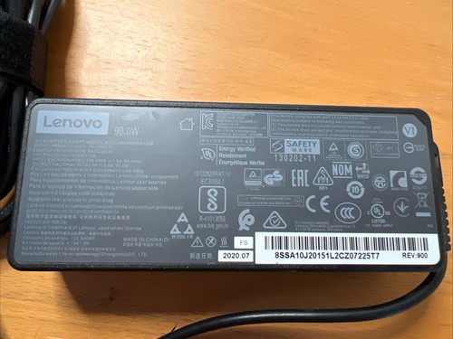 GENUINE LENOVO LAPTOP CHARGER RECTANGLE TIP 20V - 4.5A, 90W WITH POWER ...