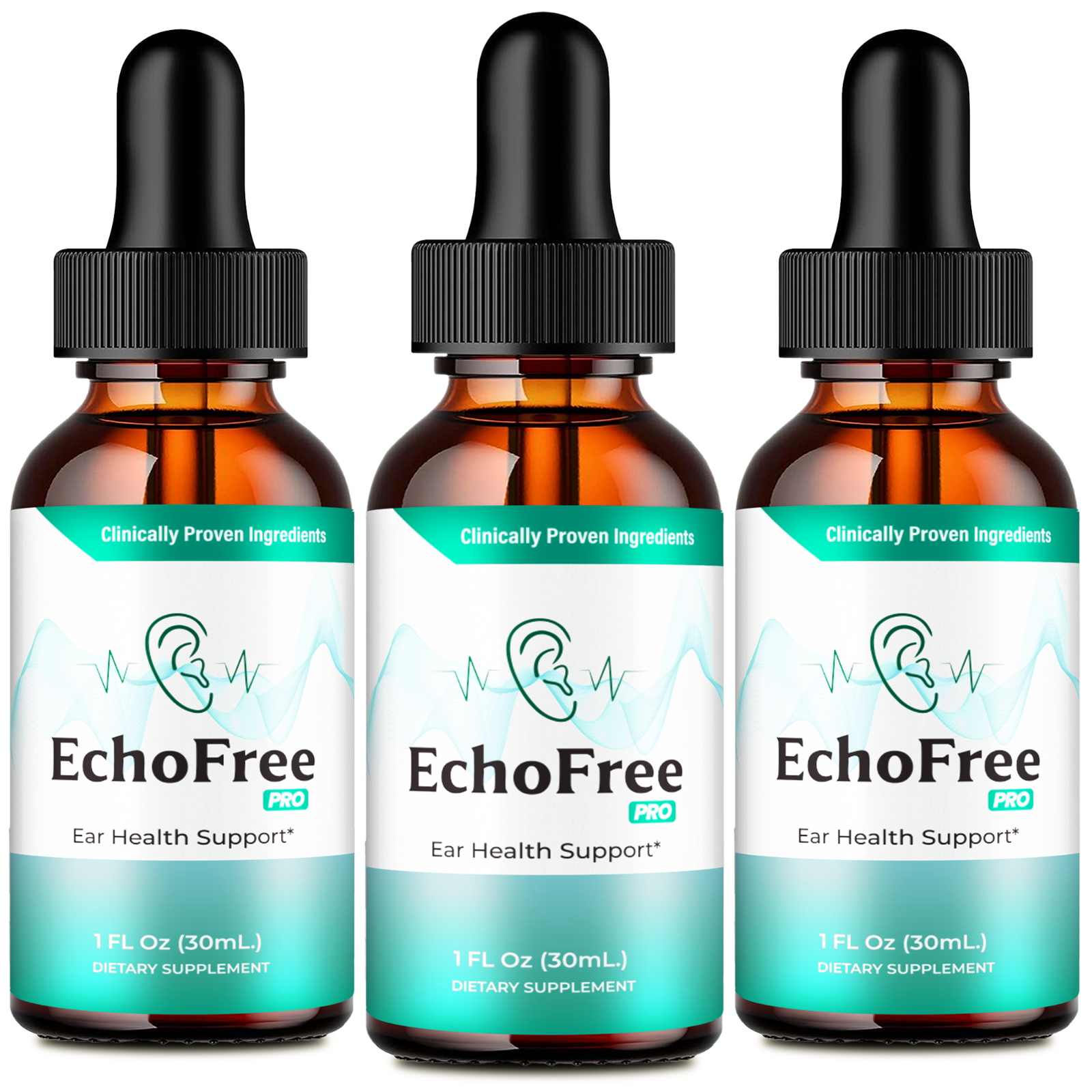 (3 Pack) Echo Free Tinnitus Drops, EchoFree Tinnitus Relief for Ringing ...