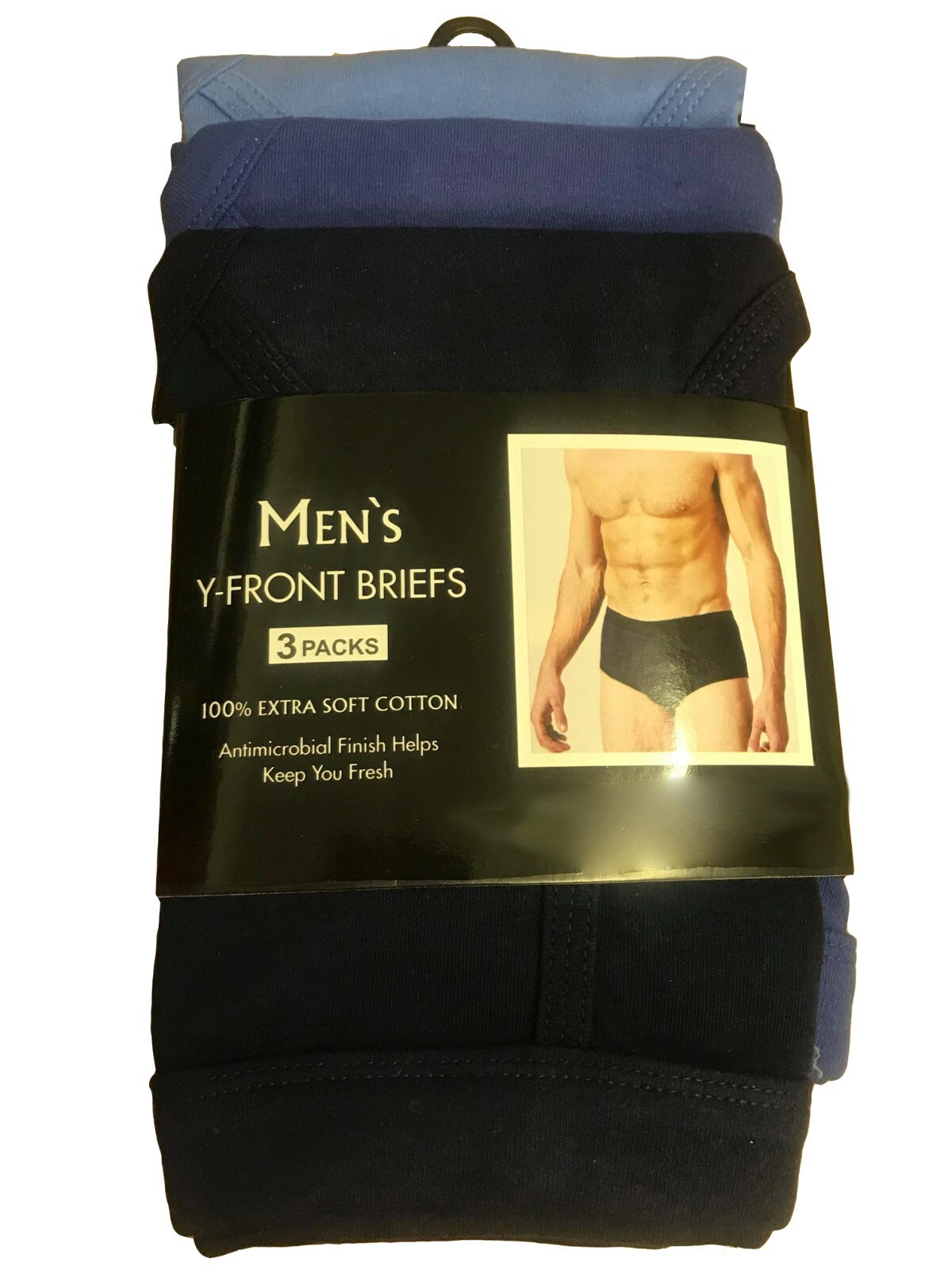 New 3 Pairs Men's Y-Fronts Underpants, 100% Pure Cotton Underwear, 3XL ...