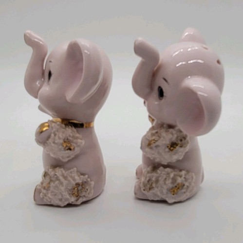 Vintage MCM Pink Spaghetti Elephant Salt & Pepper Shakers Amphomorphic ...