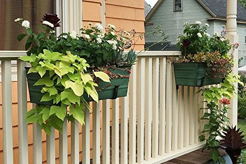 8 Inch Black Wall Mount Flower Box Brackets Pair Wrought Iron Plant ...